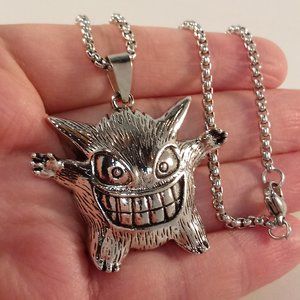 Accessories | Mens Silver Stainless Steel Carved Gengar Pokemon Pendant ...